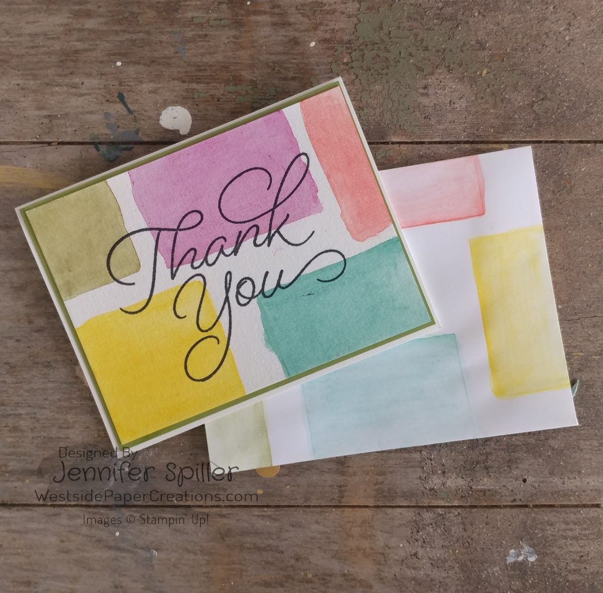 Watercolor squares for a quick graphic card... - Westside Paper Creations